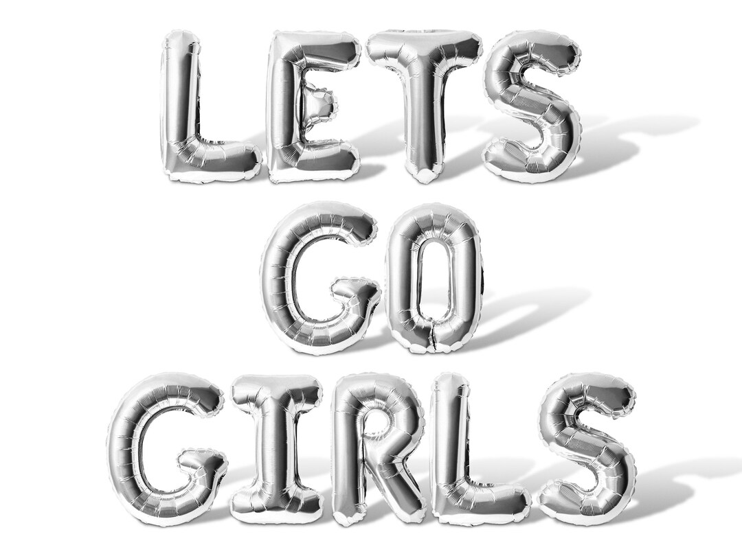 LETS GO GIRLS Letter Balloon Banner - 10 Color Options - Bachelorette ...