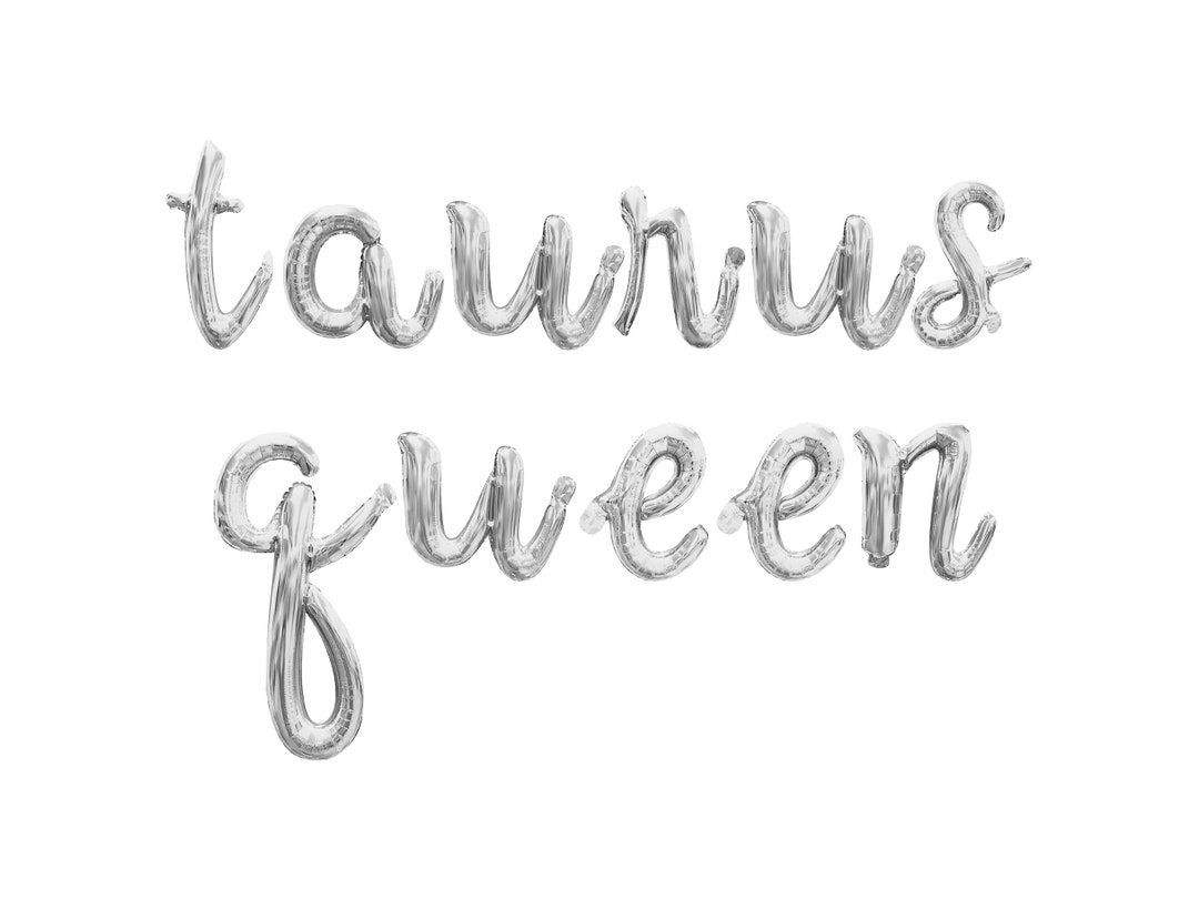 TAURUS QUEEN Cursive Letter Balloon Banner - Gold, Rose Gold & Silver ...