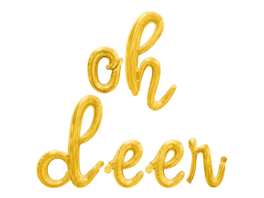 OH DEER Cursive Letter Balloon Banner - Gold, Rose Gold & Silver - Baby ...
