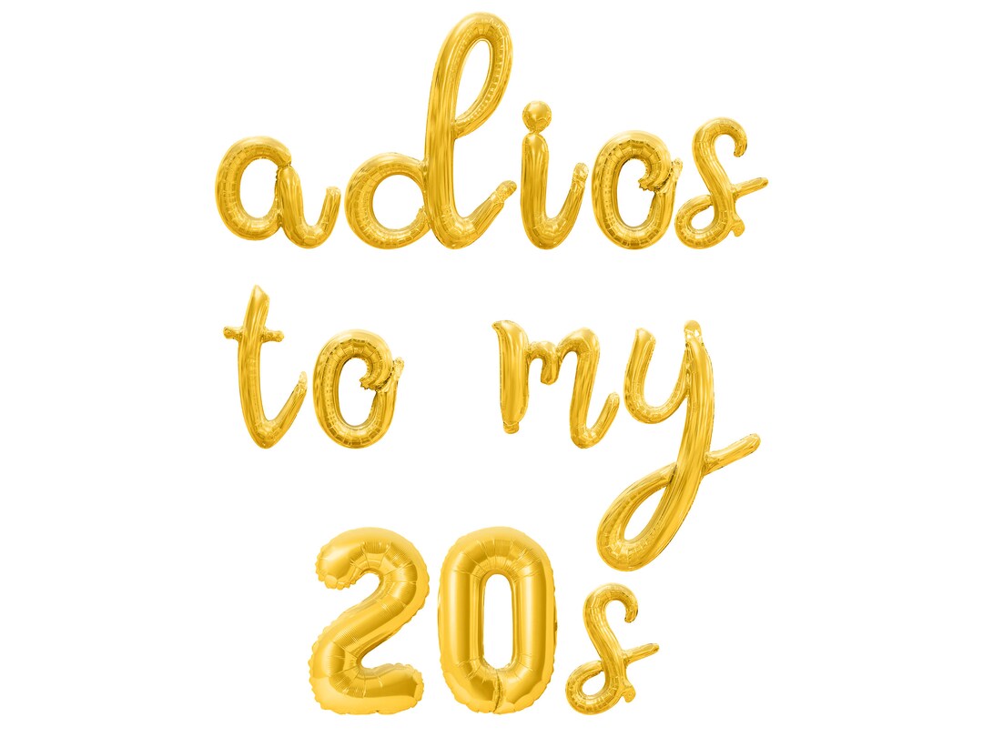 ADIOS TO MY 20S Cursive Letter and Number Balloon Banner - Gold, Rose ...