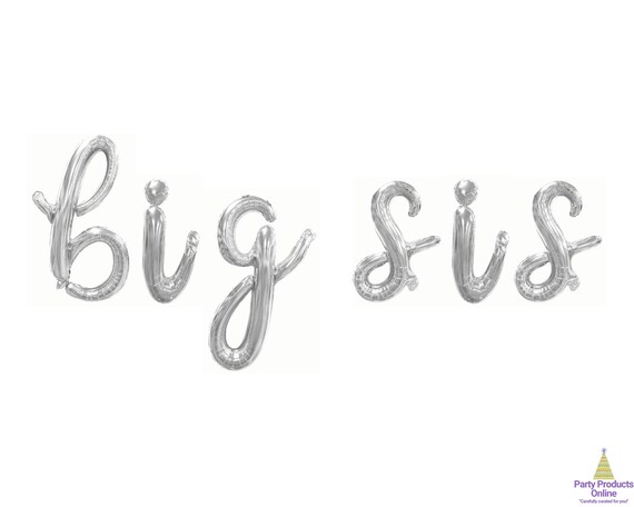 BIG SIS Cursive Letter Balloon Banner Gold Rose Gold & | Etsy