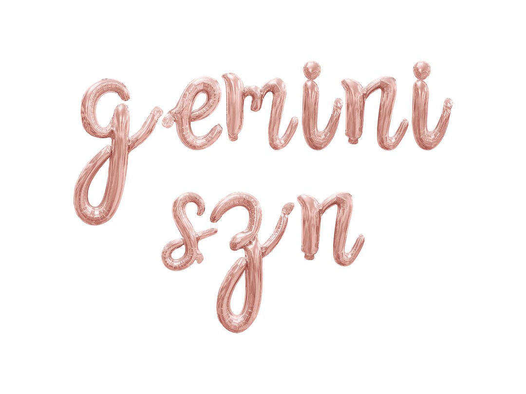 GEMINI SZN Cursive Script Letter Balloon Banner - Gold, Rose Gold ...