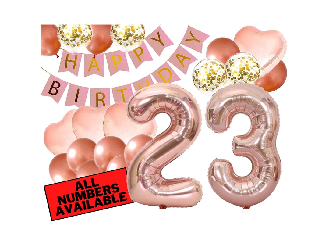 23rd Birthday Decorations for Her - Pink and Rose Gold - 23rd Birthday ...