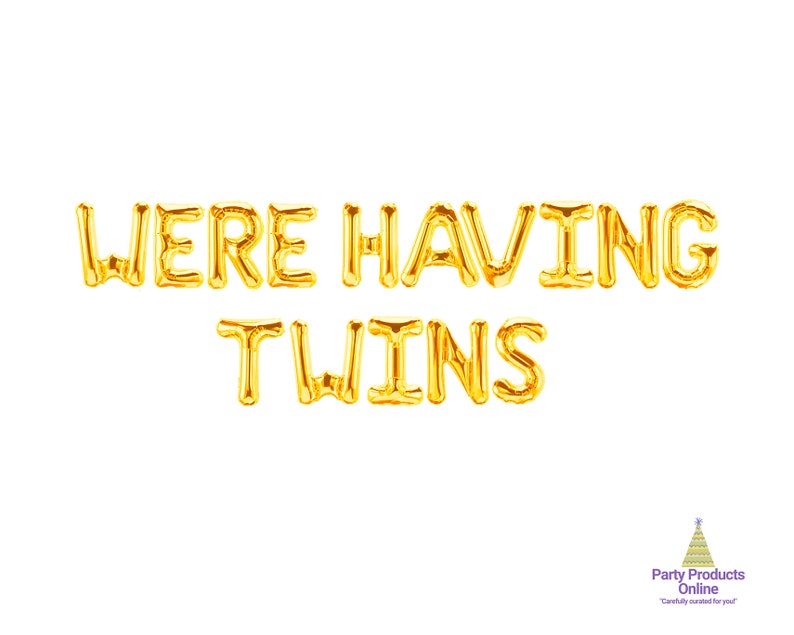 Were Having Twins Letter Balloon Banner Gold Rose Gold - Etsy