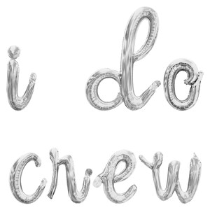I DO CREW Cursive Letter Balloon Banner - Gold, Rose Gold & Silver ...
