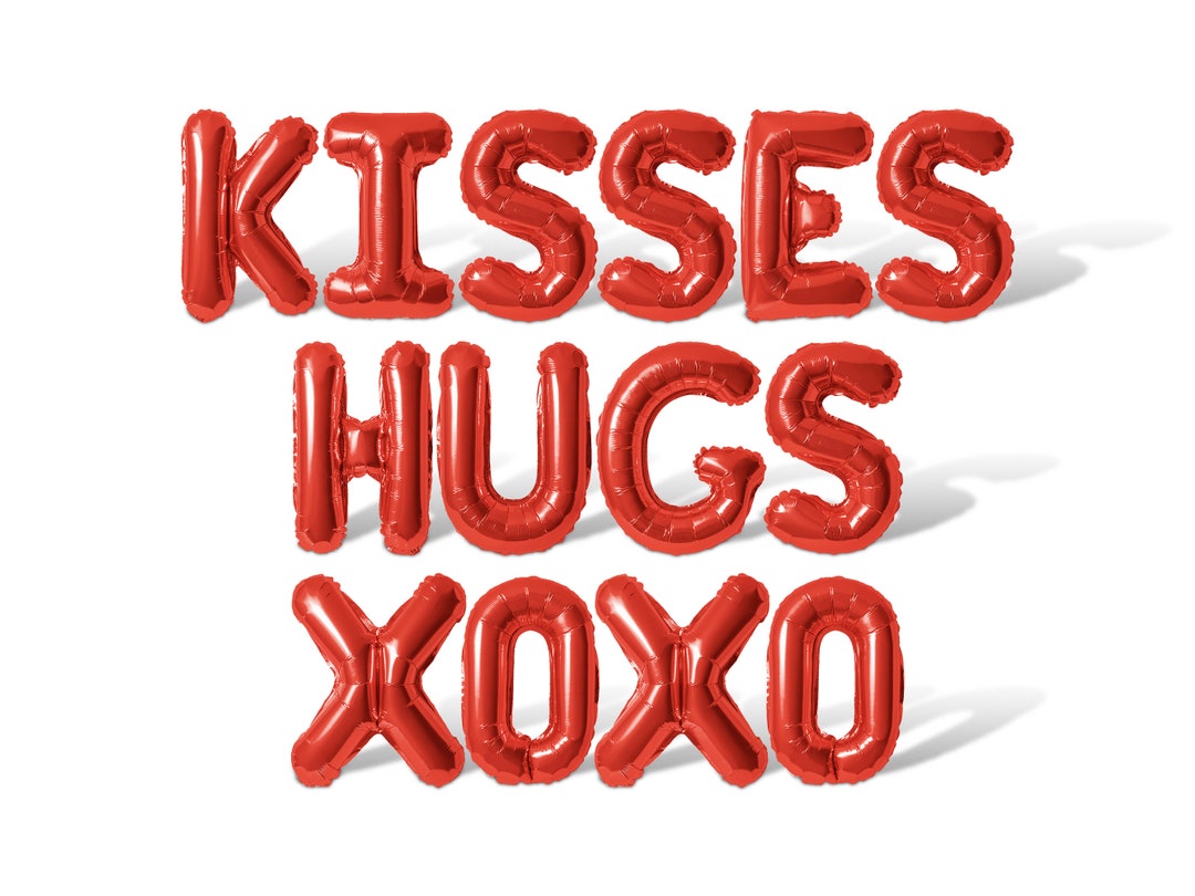 Kisses Hugs XOXO Letter Balloon Banner - 10 Color Options - Proposal ...
