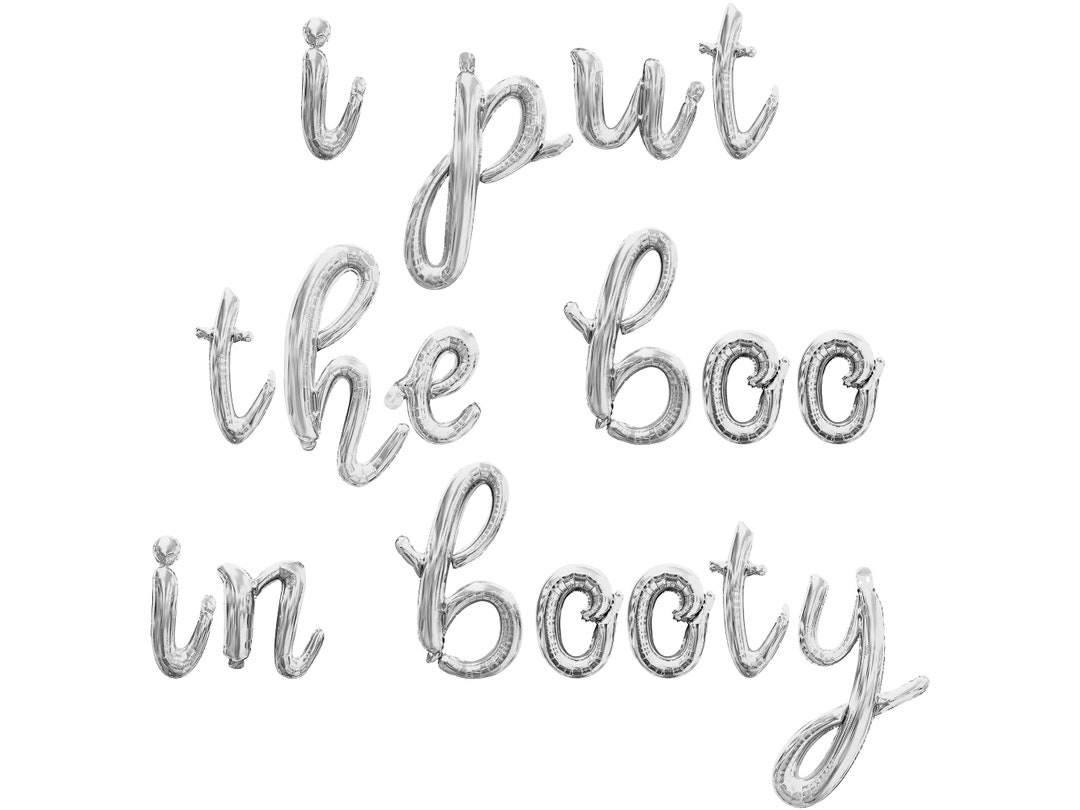 I Put the Boo in Booty Cursive Letter Balloon Banner Gold, Rose Gold ...