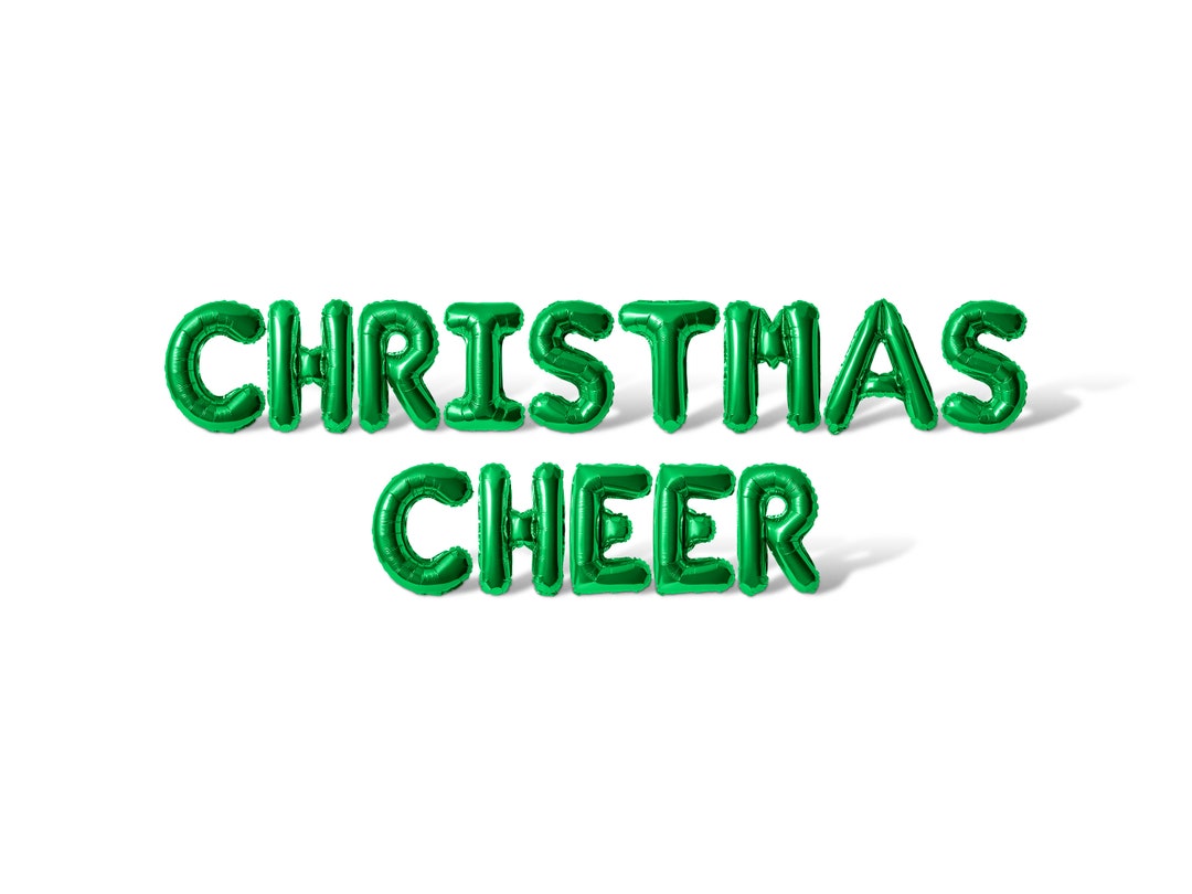 CHRISTMAS CHEER Letter Balloon Banner - 10 Colors to Choose From ...