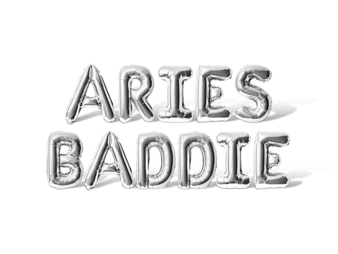 ARIES BADDIE Letter Balloon Banner - 10 Color Options - Aries Birthday ...