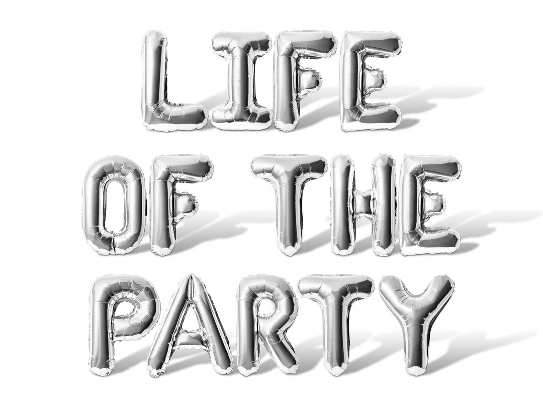 Life of the Party Letter Balloon Banner - 10 Color Options ...