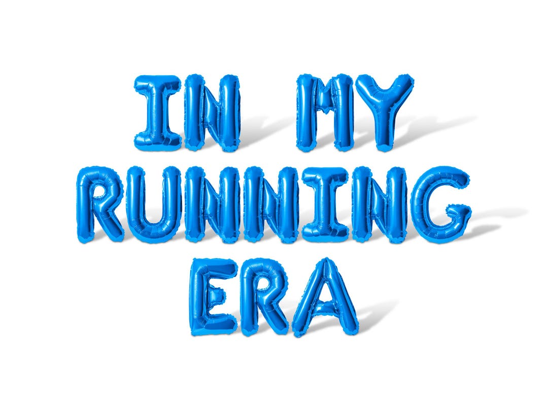 In My Running Era Letter Balloon Banner - 10 Color Options - Running ...