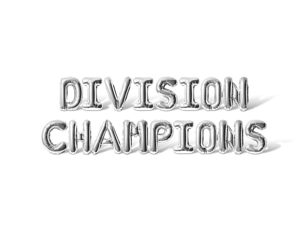 DIVISION CHAMPIONS Letter Balloon Banner - 10 Color Options - Division ...
