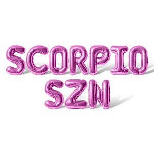 SCORPIO SZN Letter Balloon Banner - 10 Color Options - Scorpio Birthday ...