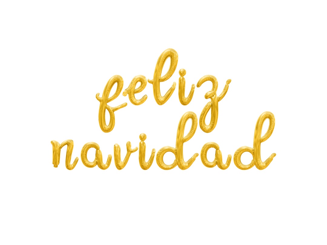 FELIZ NAVIDAD Cursive Script Letter Balloon Banner - Gold, Rose Gold ...