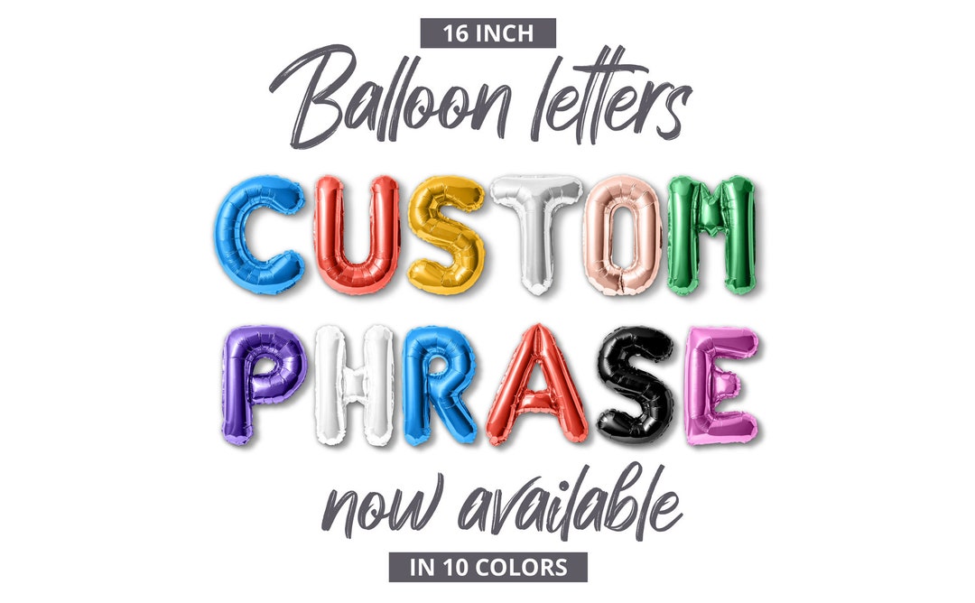 Letter Balloons - 16 Inch Foil Letter & Number Mylar Balloons - Custom ...