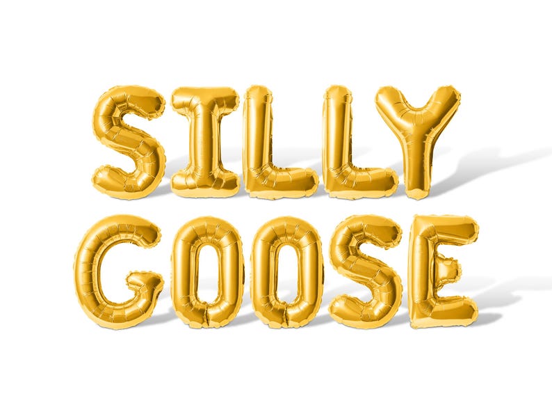SILLY GOOSE Letter Balloon Banner - 10 Color Options - Birthday Party ...