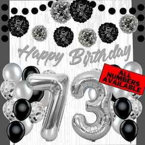 Rose Gold 73rd Birthday Decorations for Women - 40" Number Balloons ...