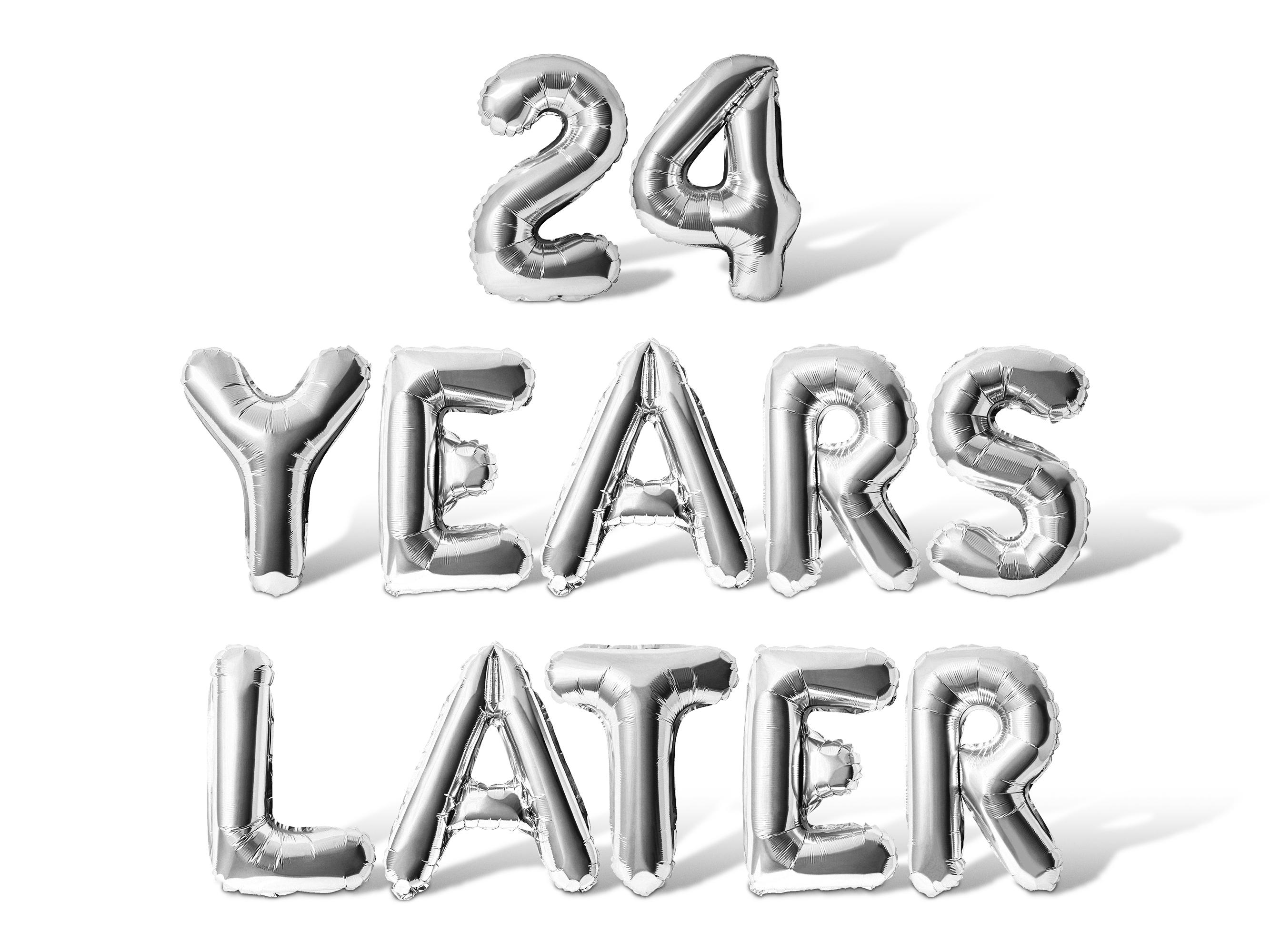 24 YEARS LATER Letter Balloon Banner - 10 Color Options - 24th Birthday ...