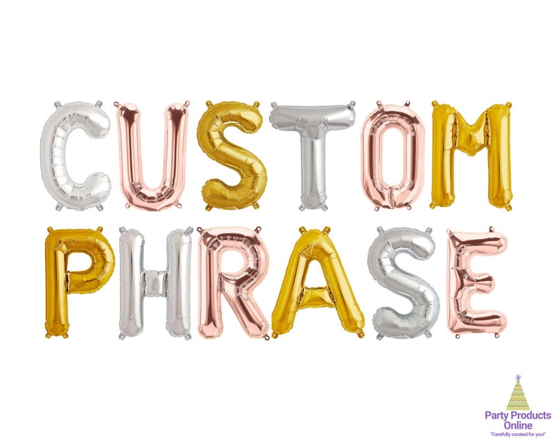 Custom Phrase Letter Balloons 16 Letter & Number Foil - Etsy