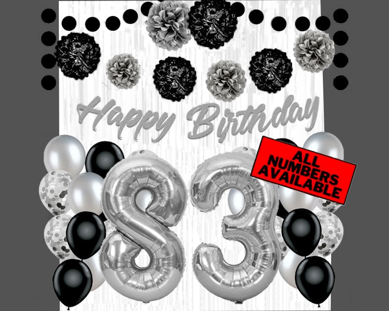 Gold & Black 83rd Birthday Decorations for Women 40 | Etsy