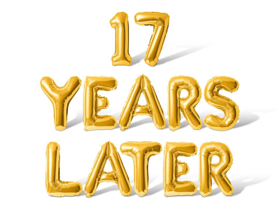 17 YEARS LATER Letter Balloon Banner - 10 Color Options - 17th Birthday ...