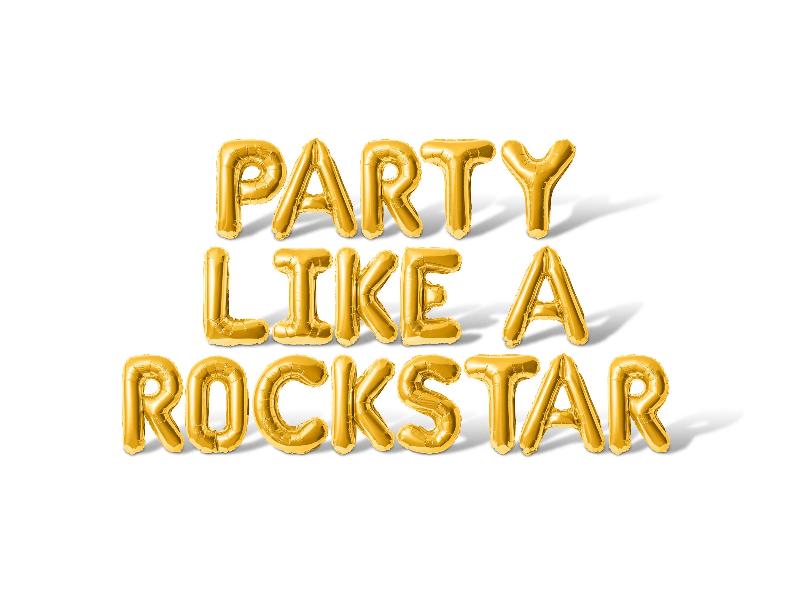 Party Like A Rockstar Letter Balloon Banner - 10 Color Options ...
