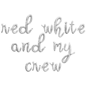 Red White and My Crew Cursive Letter Balloon Banner - Gold, Rose Gold ...