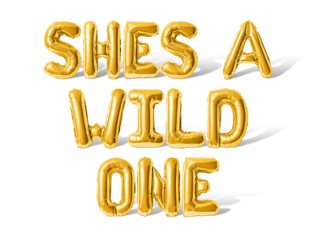 SHES A WILD ONE Letter Balloon Banner - 10 Color Options - 1st Birthday ...