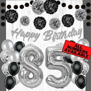 Rose Gold 85th Birthday Decorations for Women - 40" Number Balloons ...