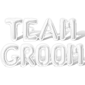 TEAM GROOM Letter Balloon Banner - Gold, Rose Gold, Silver, Black, Blue ...