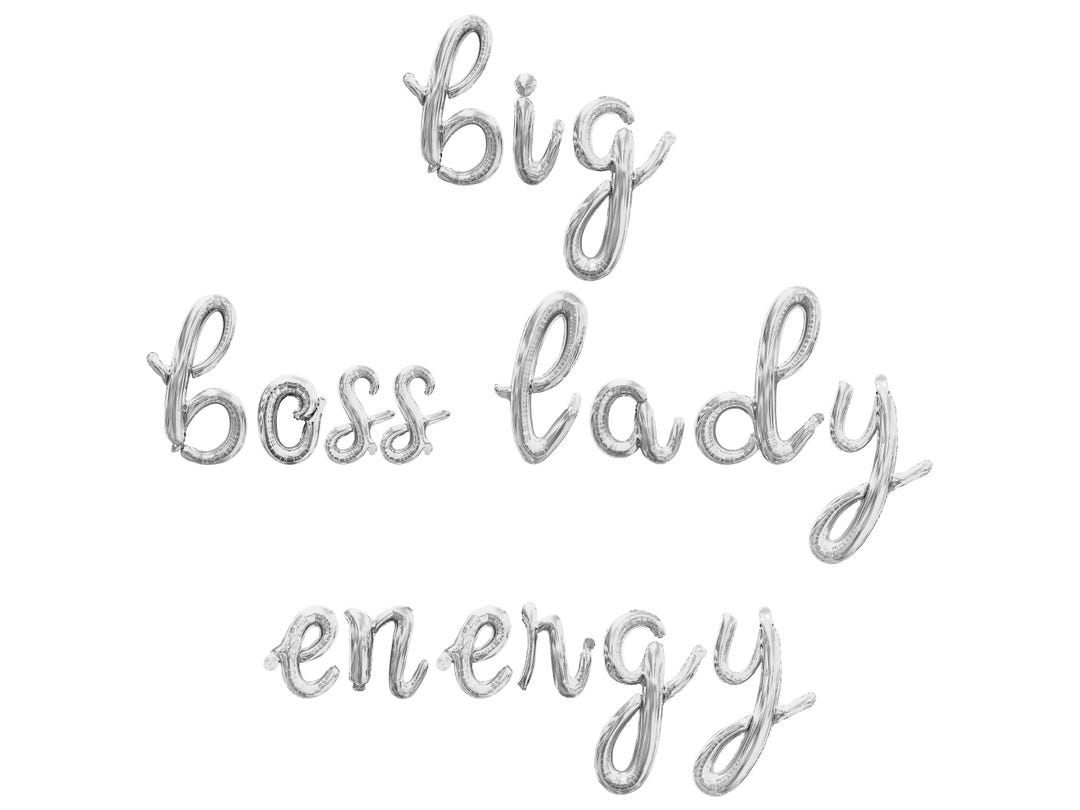 Big Boss Lady Energy Cursive Letter Balloon Banner - Gold, Rose Gold ...
