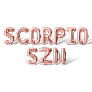 SCORPIO SZN Letter Balloon Banner - 10 Color Options - Scorpio Birthday ...