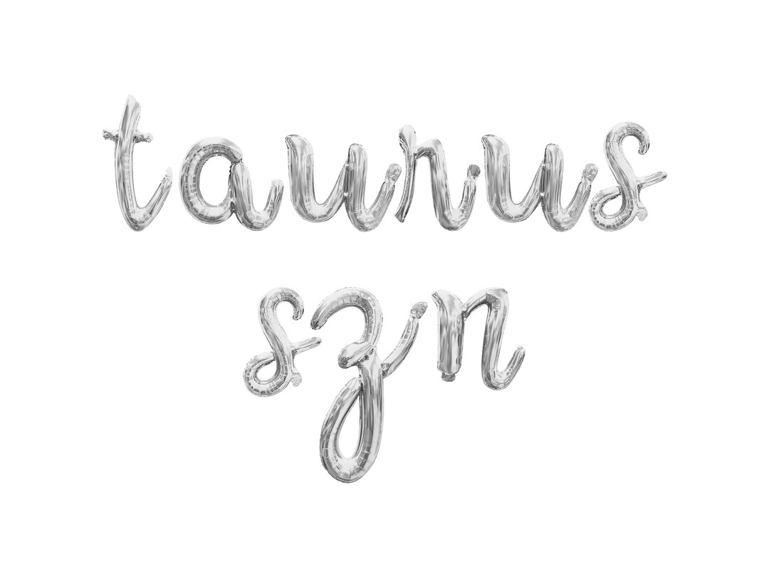 TAURUS SZN Cursive Script Letter Balloon Banner - Gold, Rose Gold ...