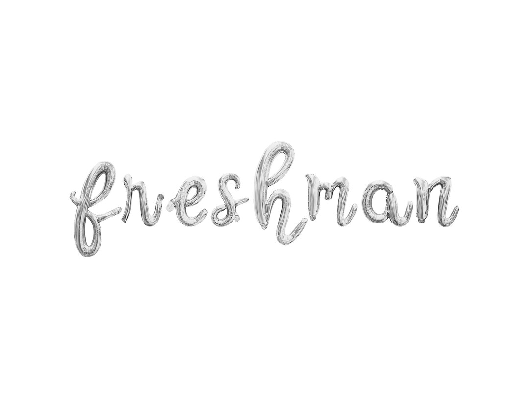 FRESHMAN Cursive Letter Balloon Banner - Gold, Rose Gold & Silver ...