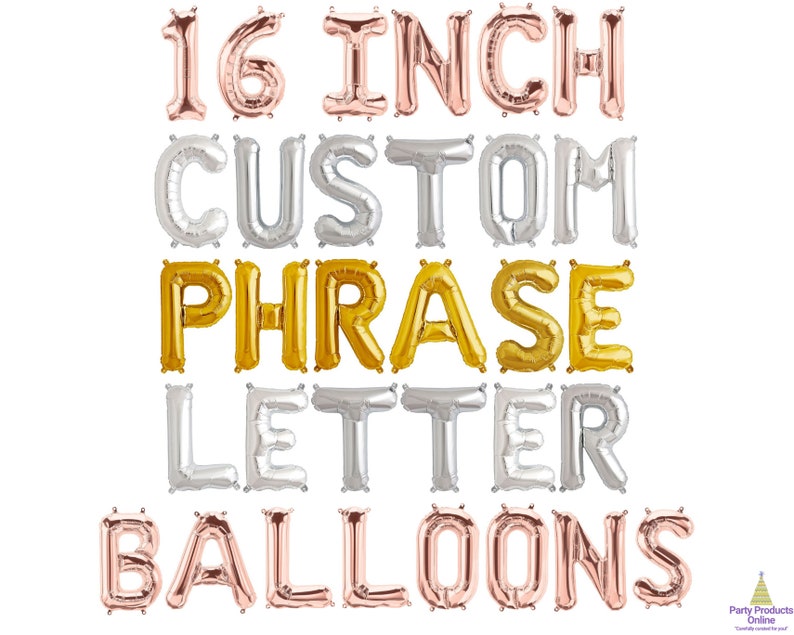 Custom Letter Balloons 16 Letter & Number Foil Mylar | Etsy