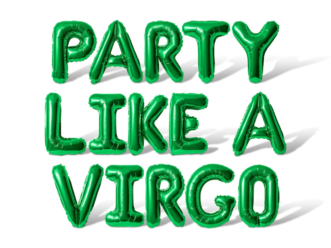 Party Like A Virgo Letter Balloon Banner - 10 Color Options - Virgo ...