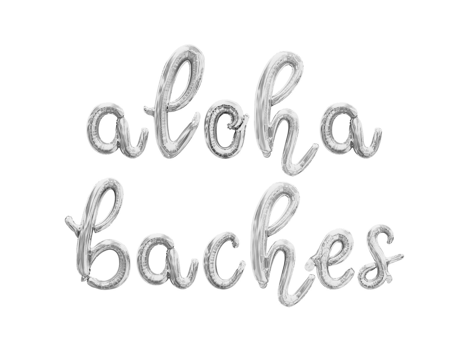 ALOHA BACHES Cursive Letter Balloon Banner - Gold, Rose Gold & Silver ...