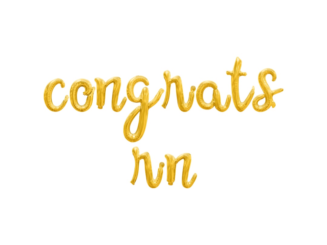 CONGRATS RN Cursive Letter Balloon Banner - 10 Color Options - Nursing ...