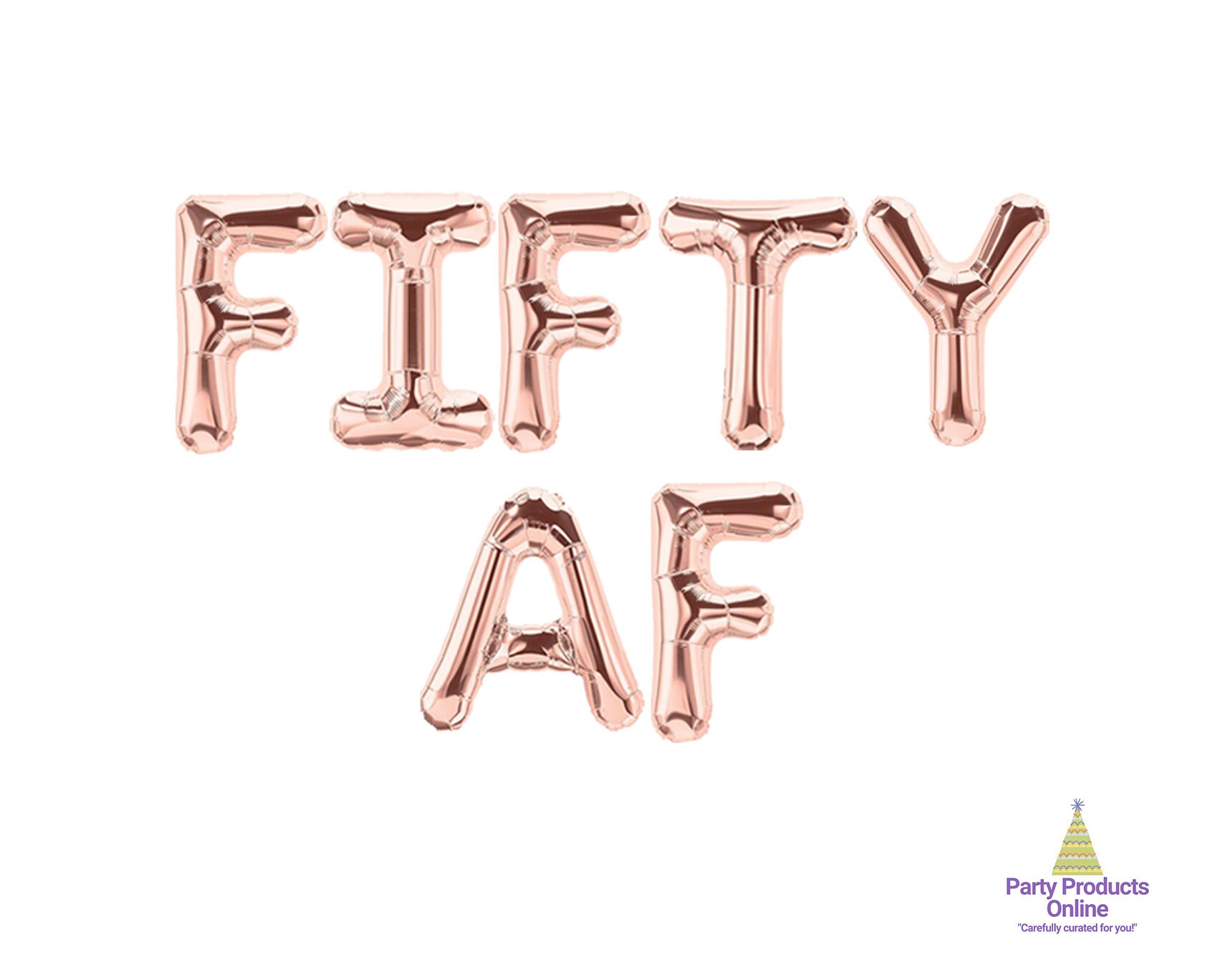 FIFTY AF Letter Balloon Banner Gold Rose Gold Silver - Etsy