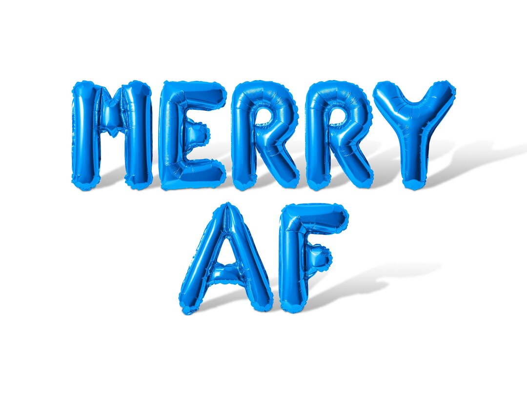 MERRY AF Letter Balloon Banner - 10 Colors Options - Christmas Party ...