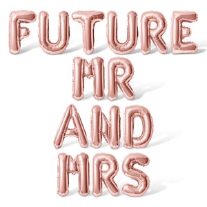 Future Mr and Mrs Letter Balloon Banner - 10 Color Options - Party ...