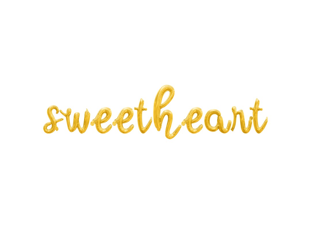 SWEETHEART Cursive Letter Balloon Banner - Gold, Rose Gold & Silver ...