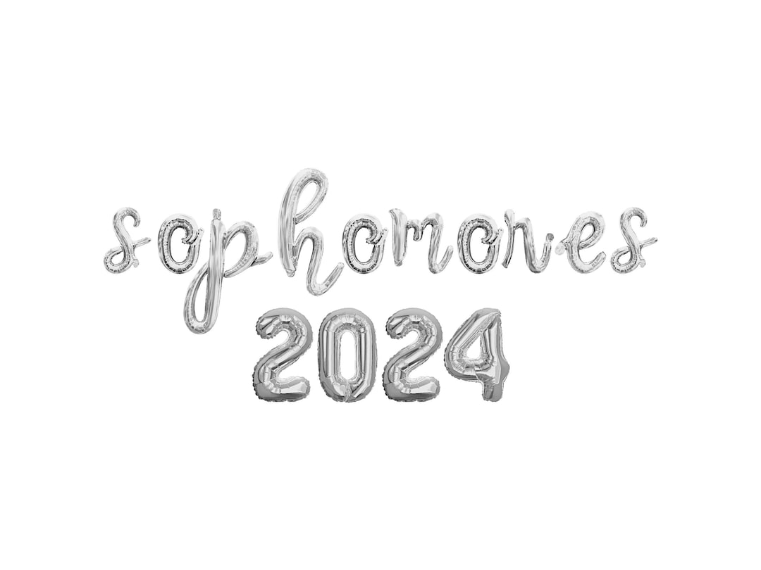 SOPHOMORES 2024 Cursive Letter Balloon Banner - Gold, Rose Gold ...