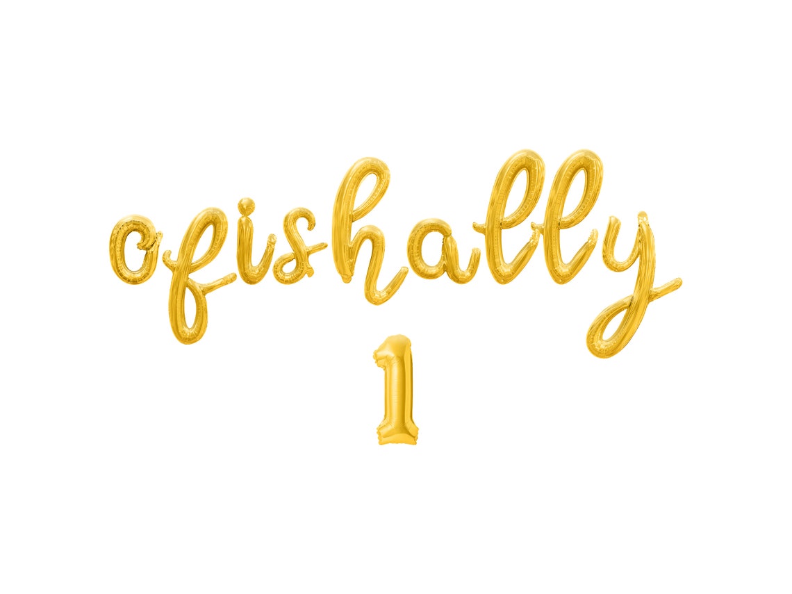 OFISHALLY 1 Cursive Letter Balloon Banner - Gold, Rose Gold & Silver ...