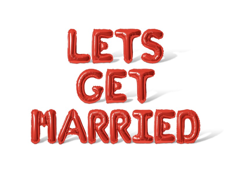 LETS GET MARRIED Letter Balloon Banner - 10 Color Options ...