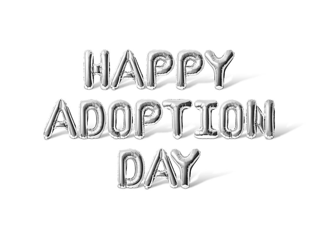 HAPPY ADOPTION DAY Letter Balloon Banner - 10 Color Options - Adoption ...