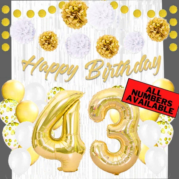 43rd Birthday Banner - Etsy