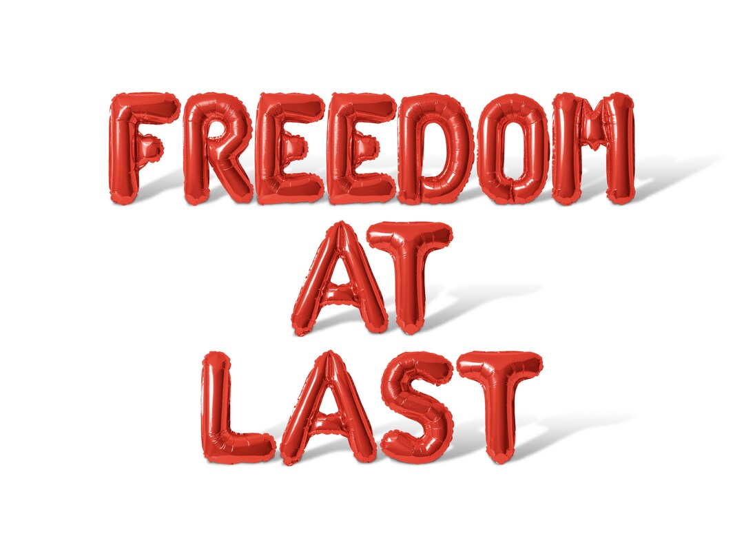 Freedom at Last Balloon Banner - 10 Color Options - Retirement Party ...