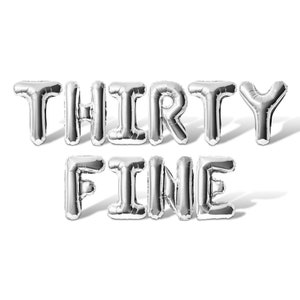 THIRTY FINE Letter Balloon Banner - Gold, Rose Gold, Silver, Black ...