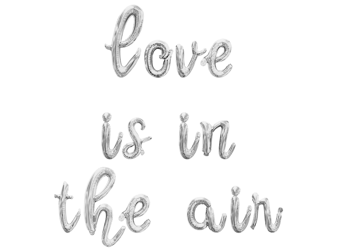 Love is in the Air Cursive Letter Balloon Banner - Gold, Rose Gold ...